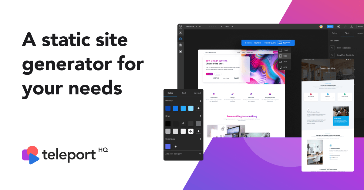 Create faster websites with teleportHQ’s Static Site Generator